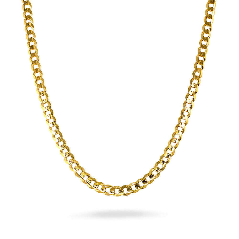 Cadena Oro 10K sólido - Tejido Cubano, Ancho 4 mm – Amelie Joyas